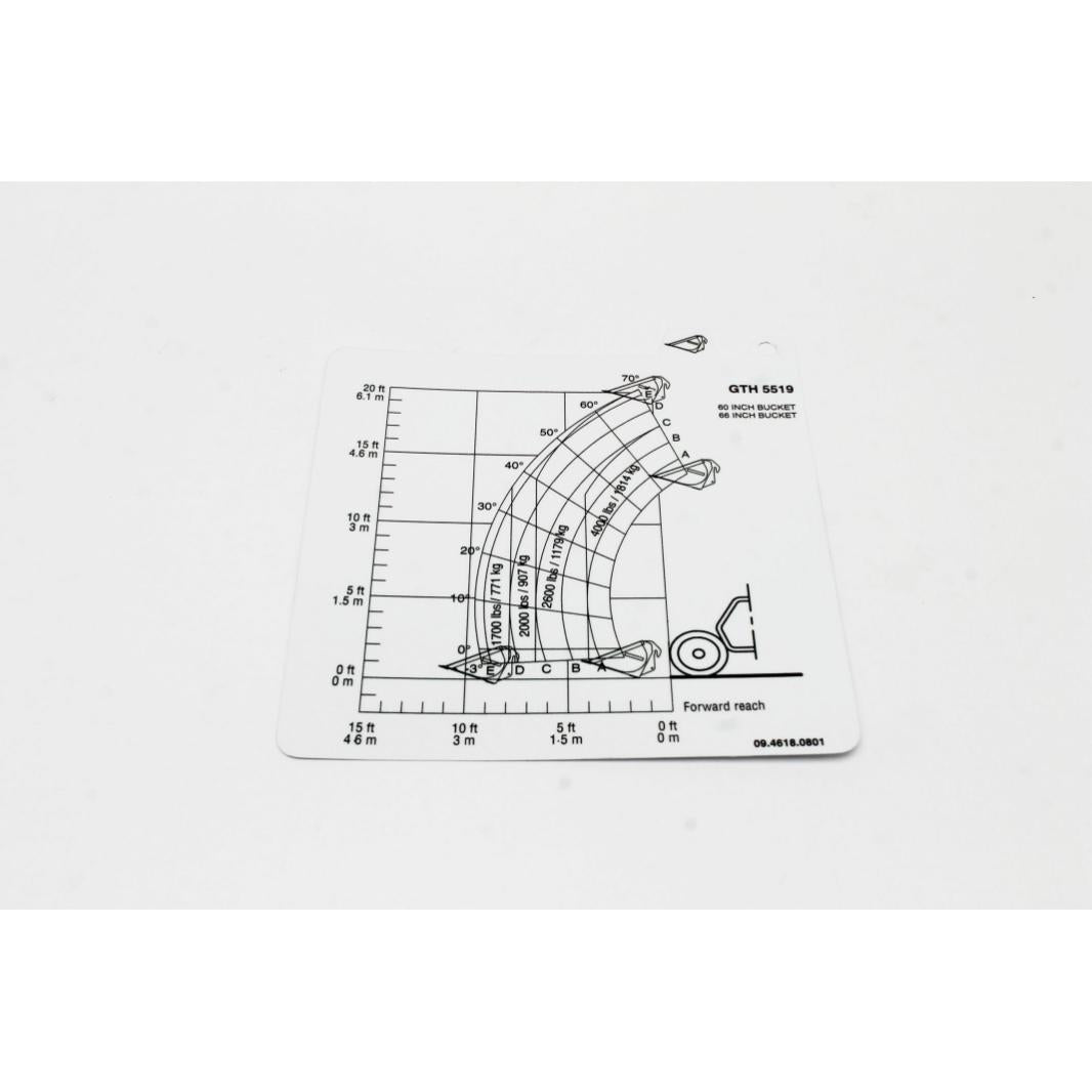 Genie Part # 09.4618.0801, 09.4618.0801GT - BUCKET LOAD CHART, GTH-5519 ...